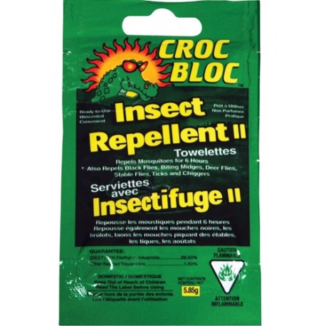 croc bloc insect repellent towelettes