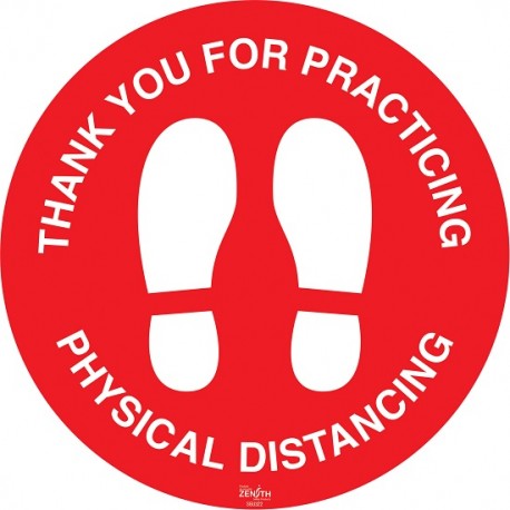 Floor Sign: Physical Distance, 17"